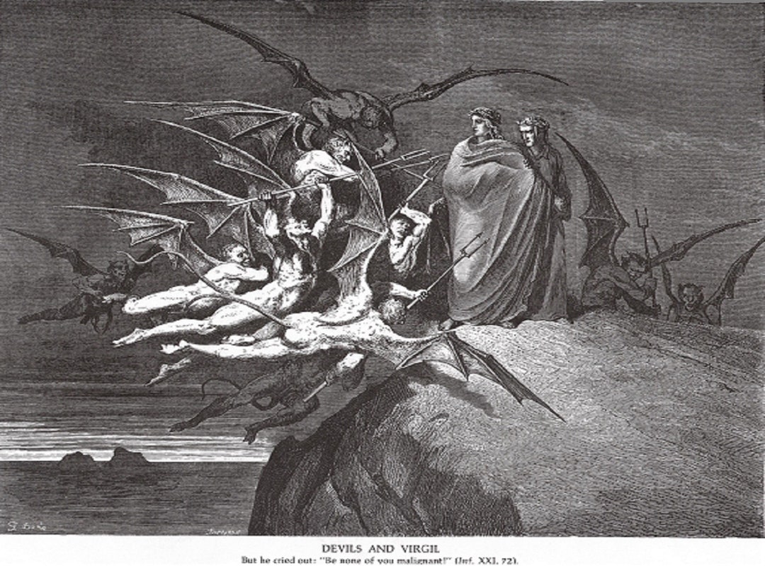 Gustav Dore "dante’s Divine Comedy: Devils and Virgil", Extremely Rare ...