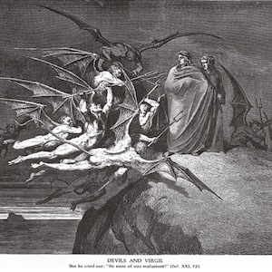 Gustav Dore "dante’s Divine Comedy: Devils and Virgil", Extremely Rare ...
