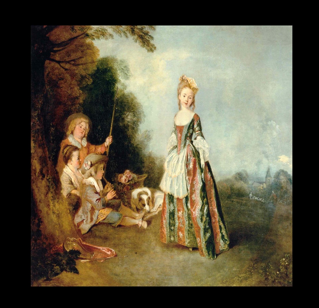 Antoine Watteau: "the Dance", Extremely Rare Vintage Bookplate Print ...