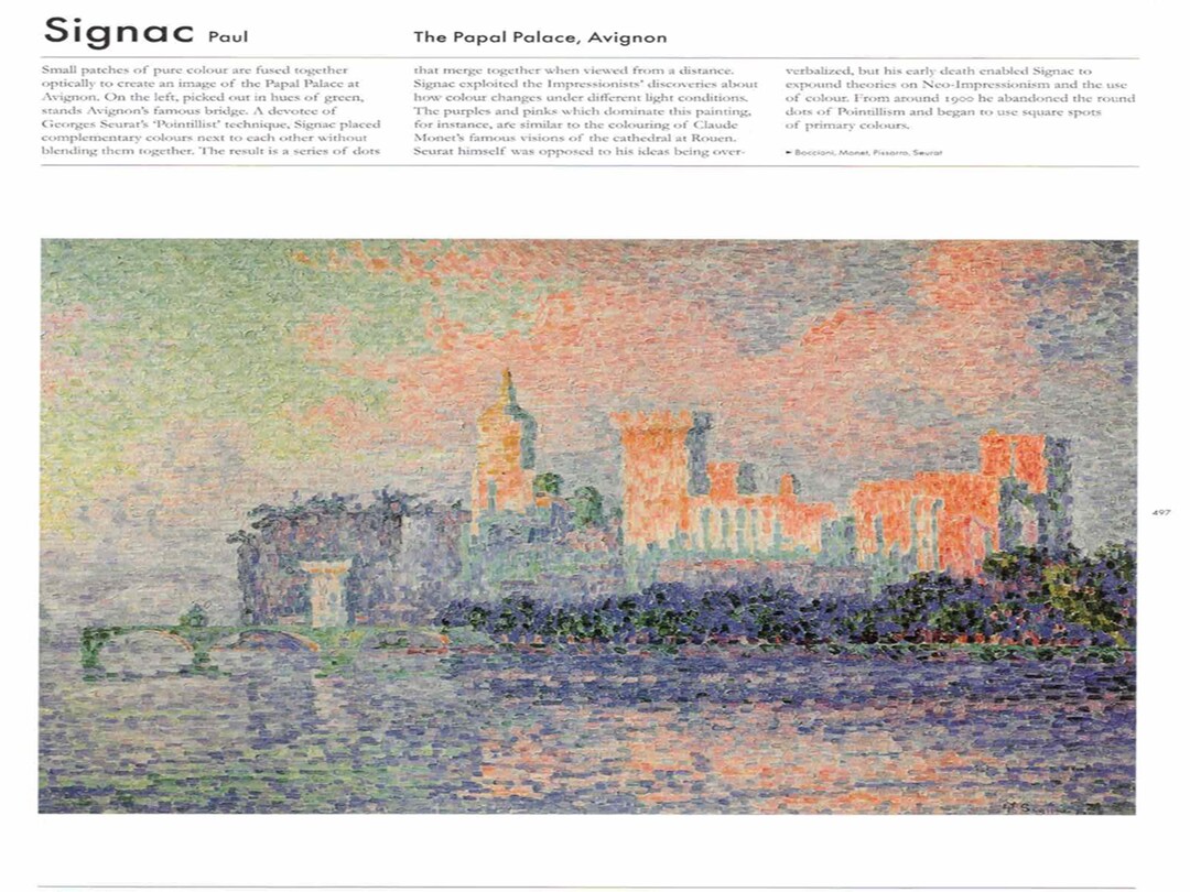 Paul Signac: “the Papal Palace, Avignon", Extremely Rare Original ...