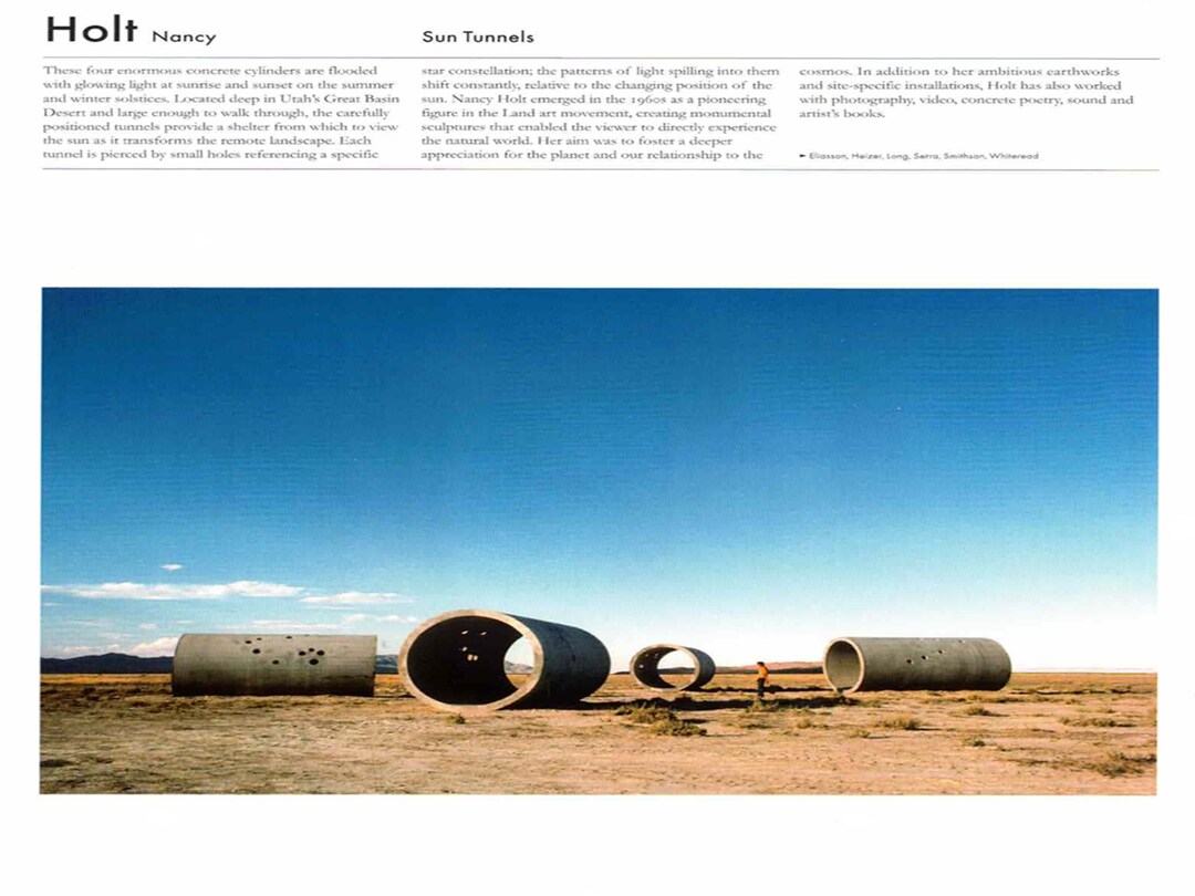 Nancy Holt: “sun Tunnels", Extremely Rare Original Bookplate Print ...