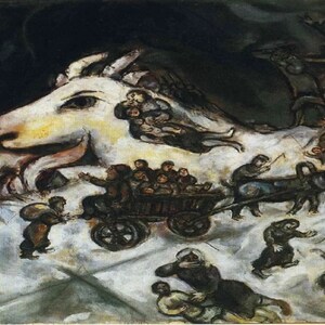 Marc Chagall: "exodus", Extremely Rare Large Bookplate Print, Painting ...