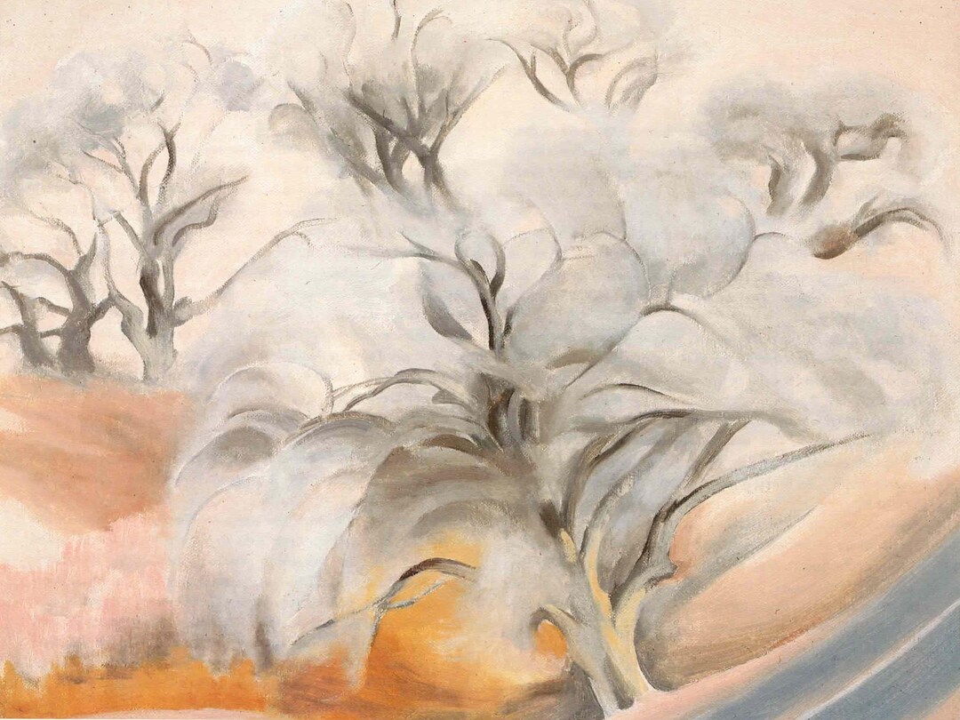 Georgia O’keeffe: "grey Tree by the Road", Extremely Rare Vintage ...