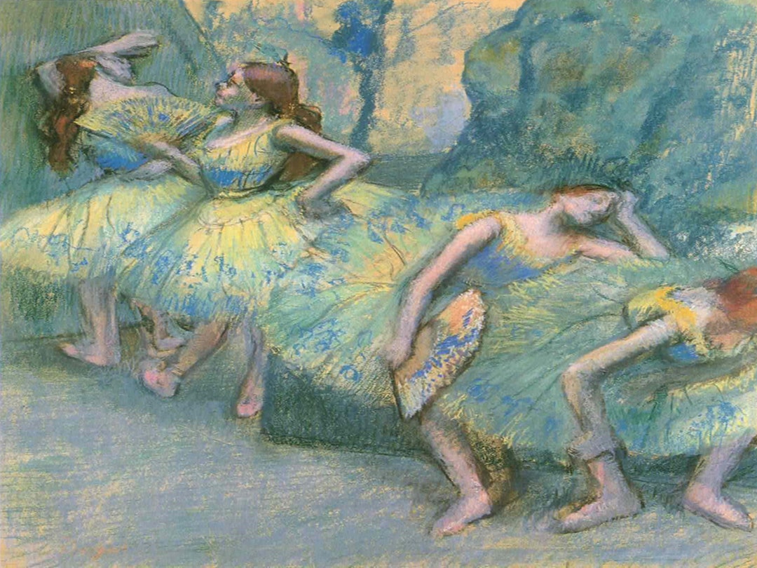 Edgar Degas: ballet Dancers in the Wings, Extremely Rare Original Bookplate Print, Painting ...