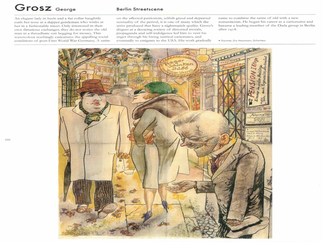 George Grosz: “berline Streetscene", Extremely Rare Original Bookplate ...