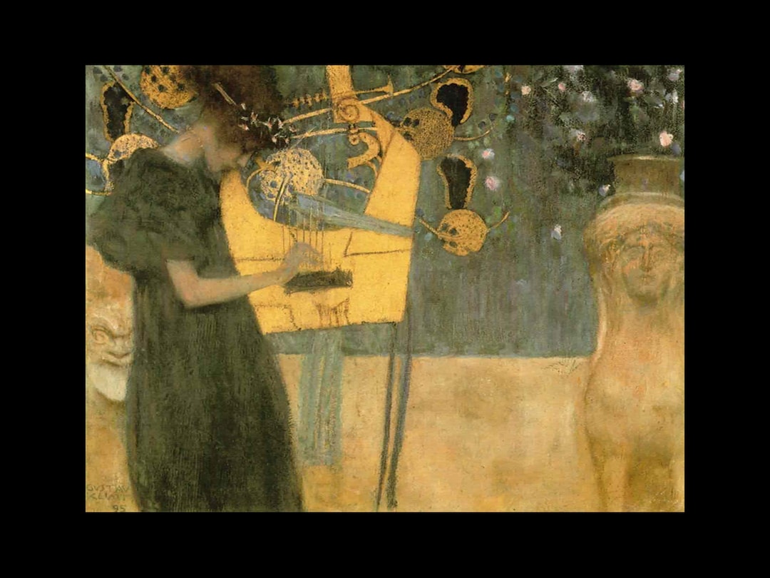 Gustav Klimt: music I, Extremely Rare Vintage Bookplate Print, Painting ...
