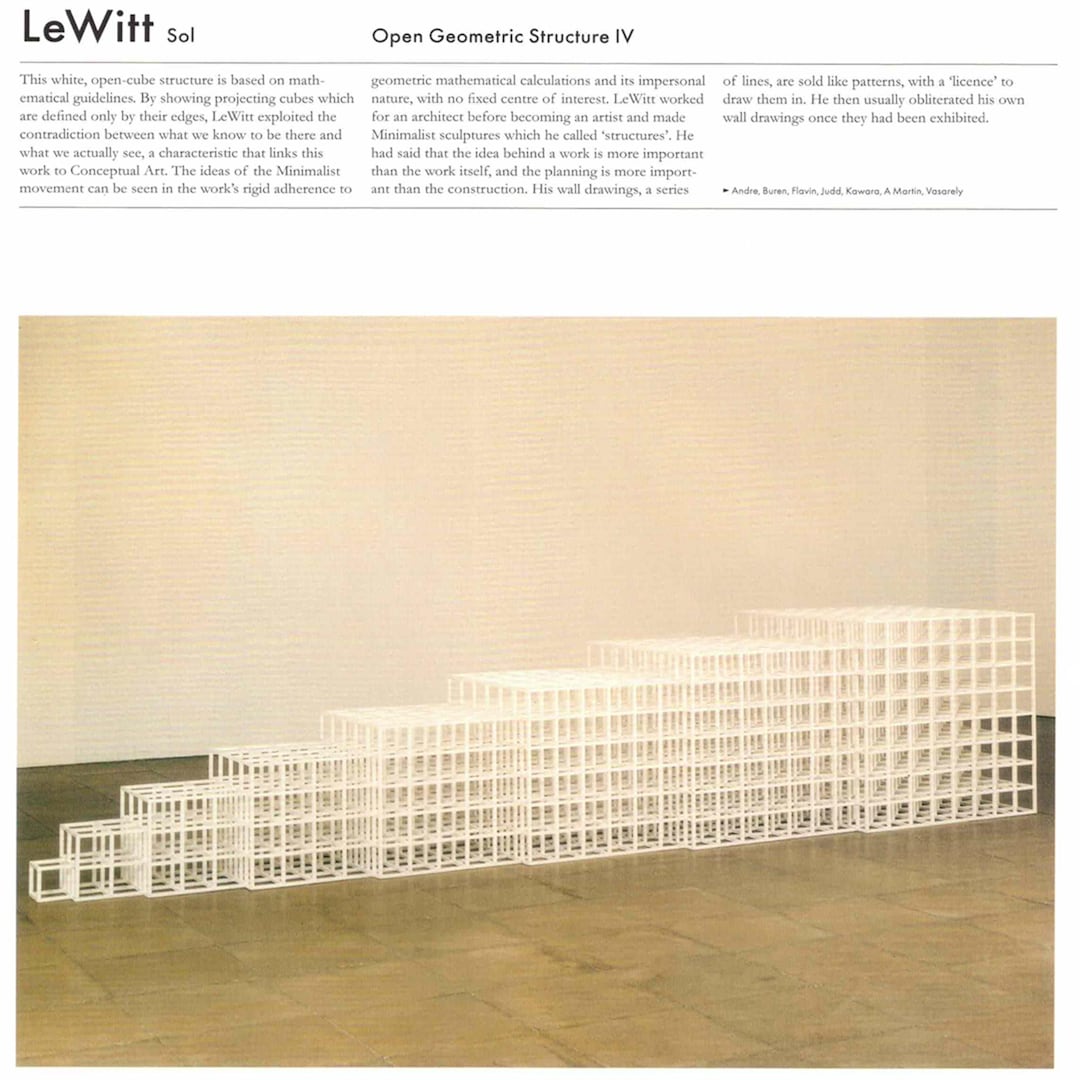 Sol Lewitt: “open Geometric Structure Iv", Extremely Rare Original Bookplate Print, Mixed Media ...