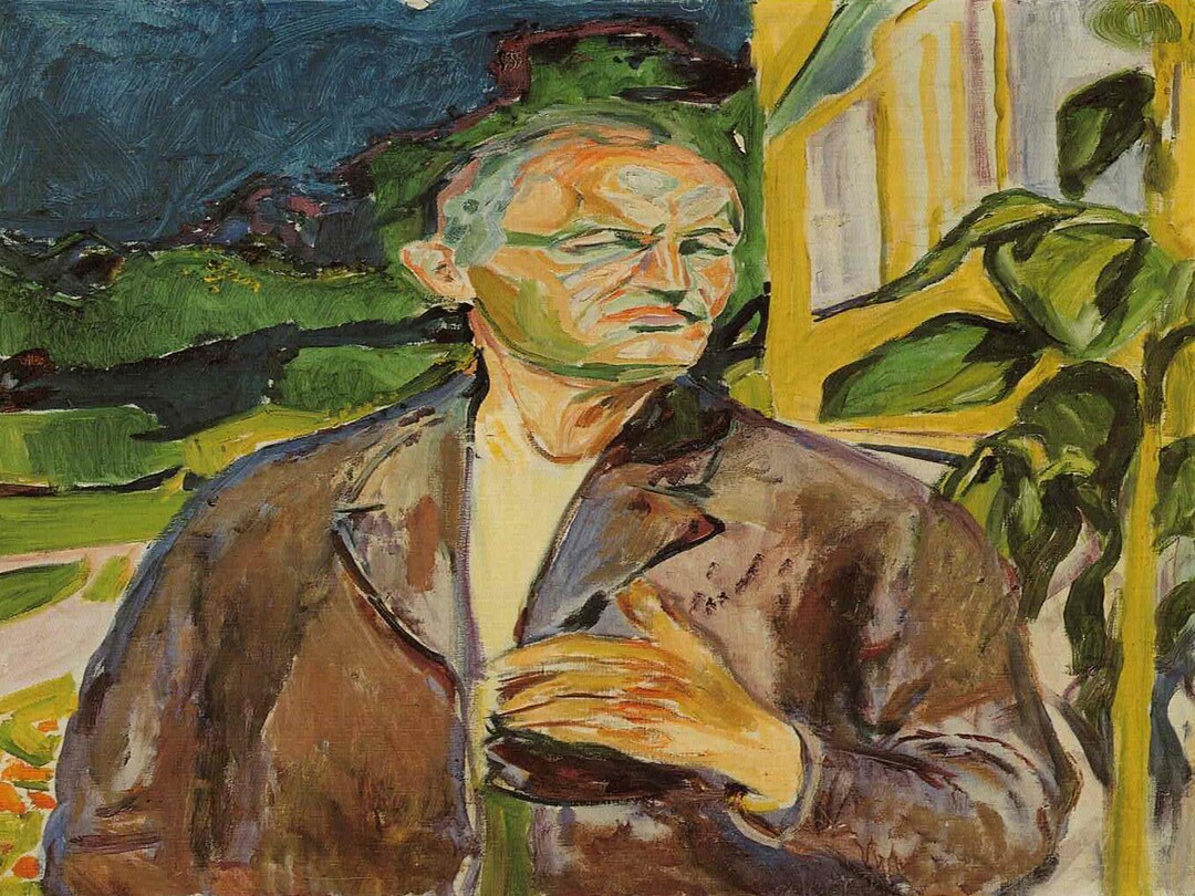 Edvard Munch: “self-portrait in Front of the House Wall”, Extremely ...