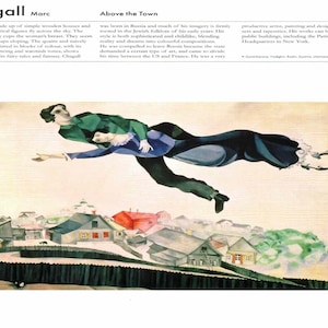 Marc Chagall: “above the Town", Extremely Rare Original Bookplate Print ...