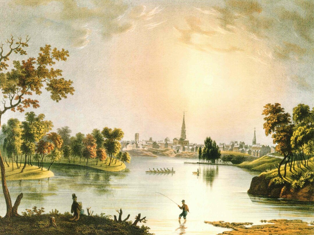 John Caspar Wild: "st. Louis From South of Chouteau Lake", Extremely ...