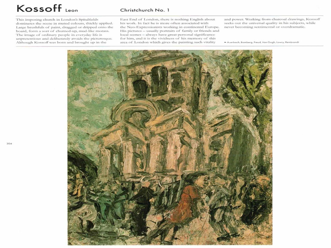 Leon Kossoff: “christchurch No. 1", Extremely Rare Original Bookplate ...