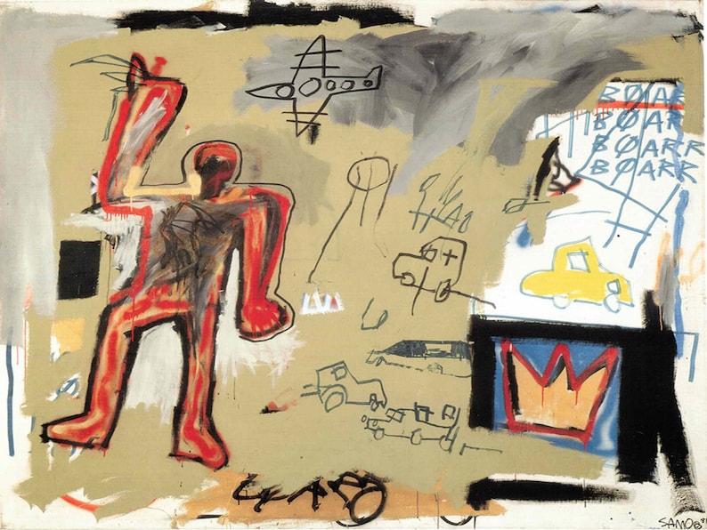 Jean-michele B.: “red Man", Extremely Rare Original Bookplate Print ...