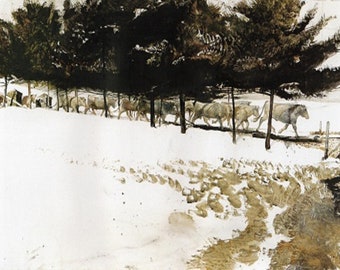 Andrew Wyeth: crows, Extremely Rare Original Bookplate Print, Painting ...