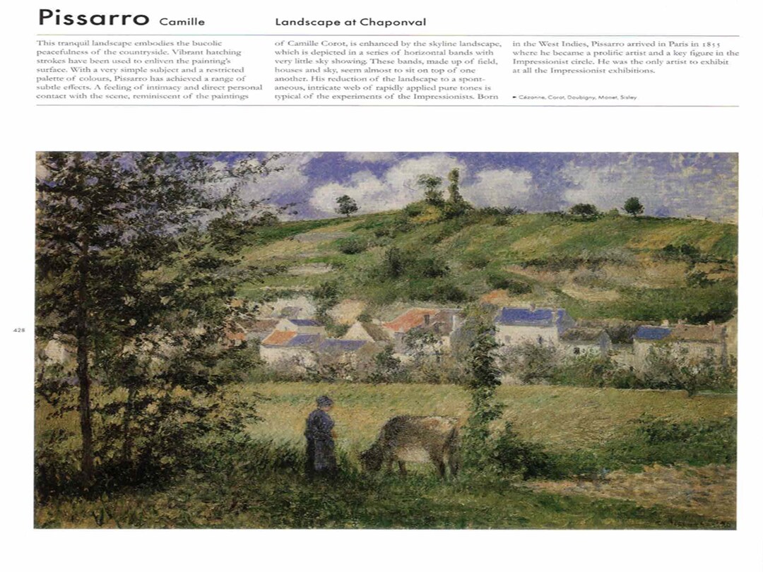 Camille Pissarro: “landscape at Chaponval", Extremely Rare Original ...