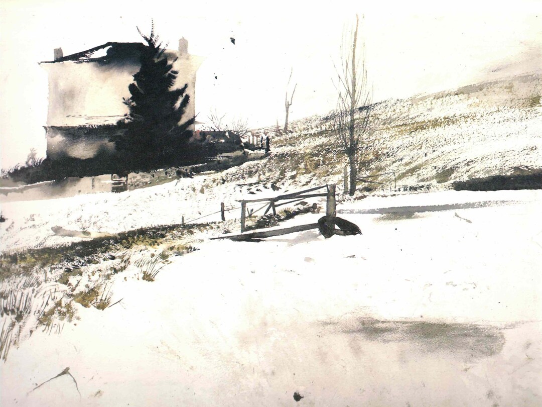 Andrew Wyeth: “frozen Pond", Extremely Rare Vintage Bookplate Print ...