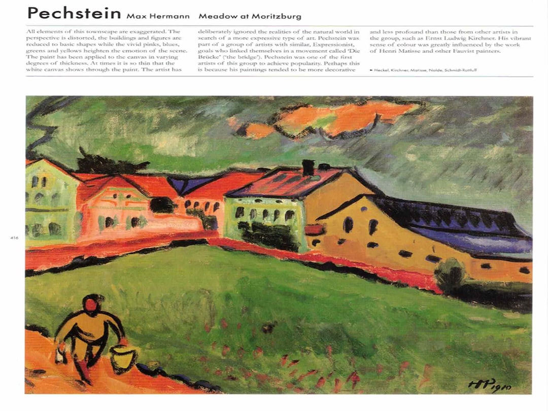 Max Hermann Pechstein: “meadow at Moritzburg" Extremely Rare Original ...