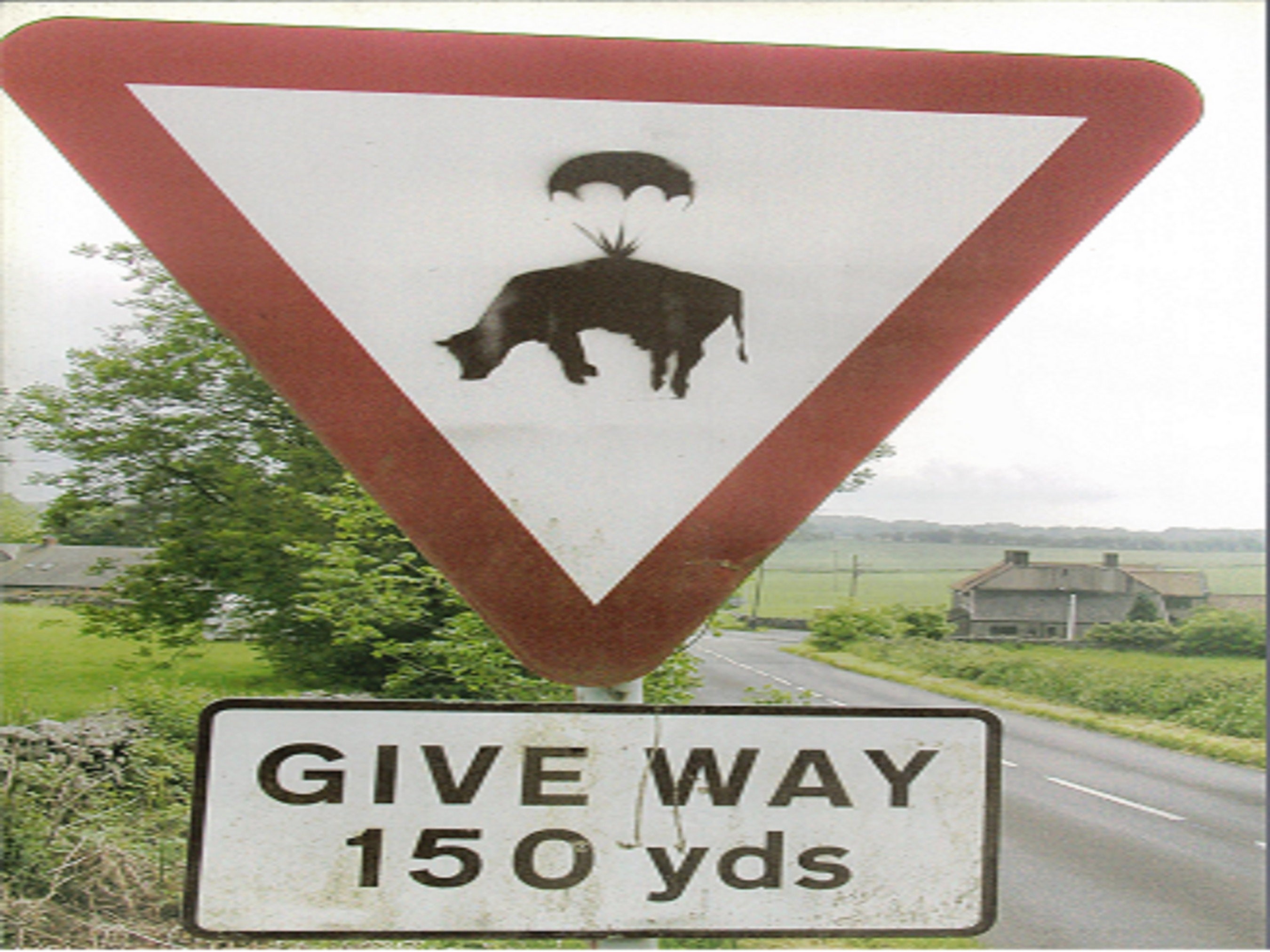 Banksy: parachute Cow, Extremely Rare Full Page Bookplate Print, Media ...