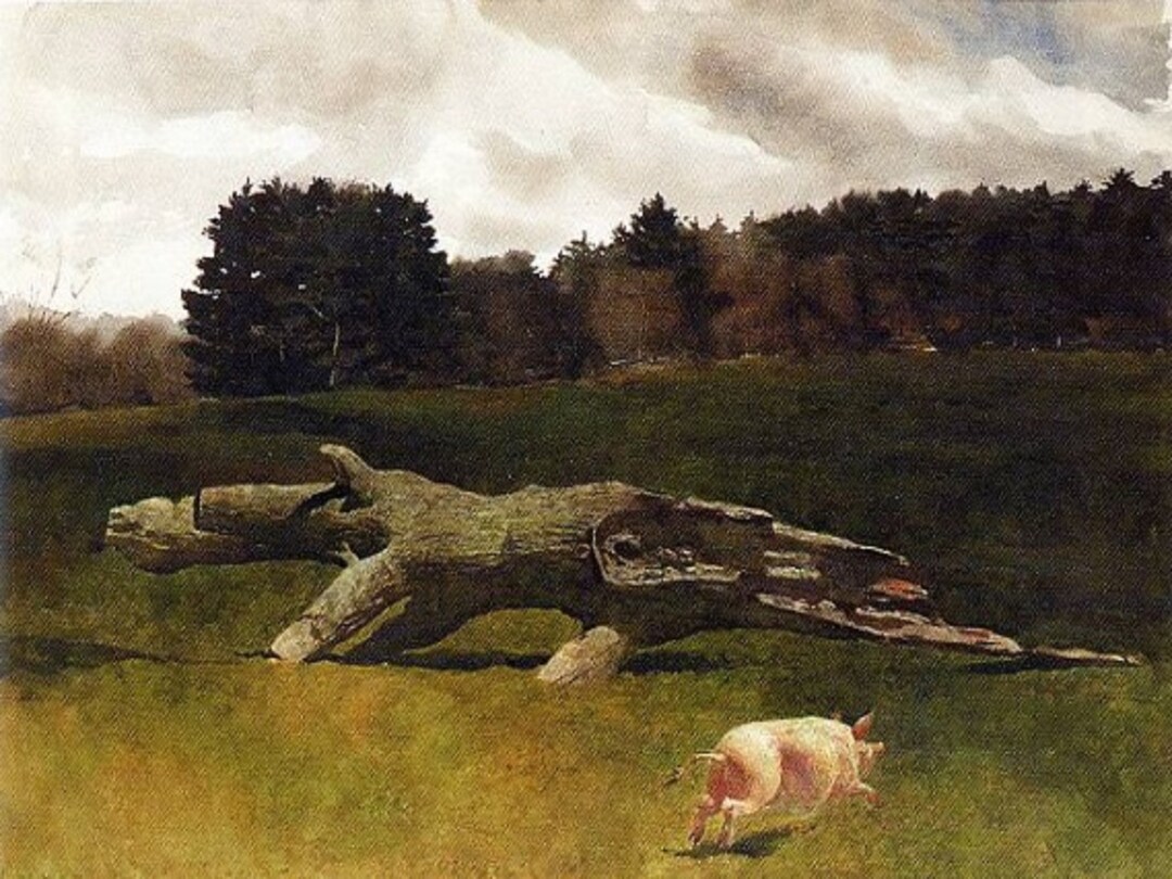 Jamie Wyeth: runaway Pig Very Rare Vintage Bookplate - Etsy