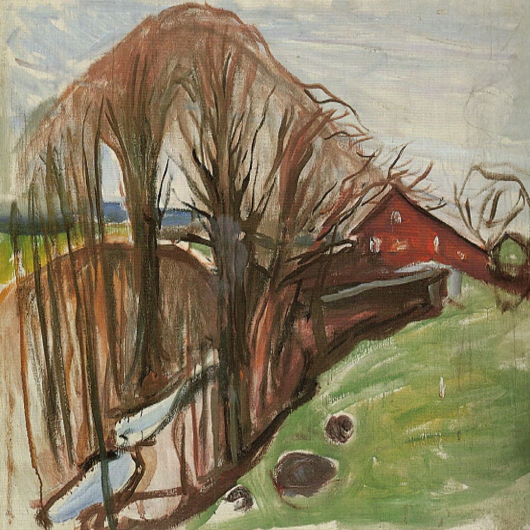 Edvard Munch: “springtime by the Farm Laborers’ Cottage IV”, Extremely ...