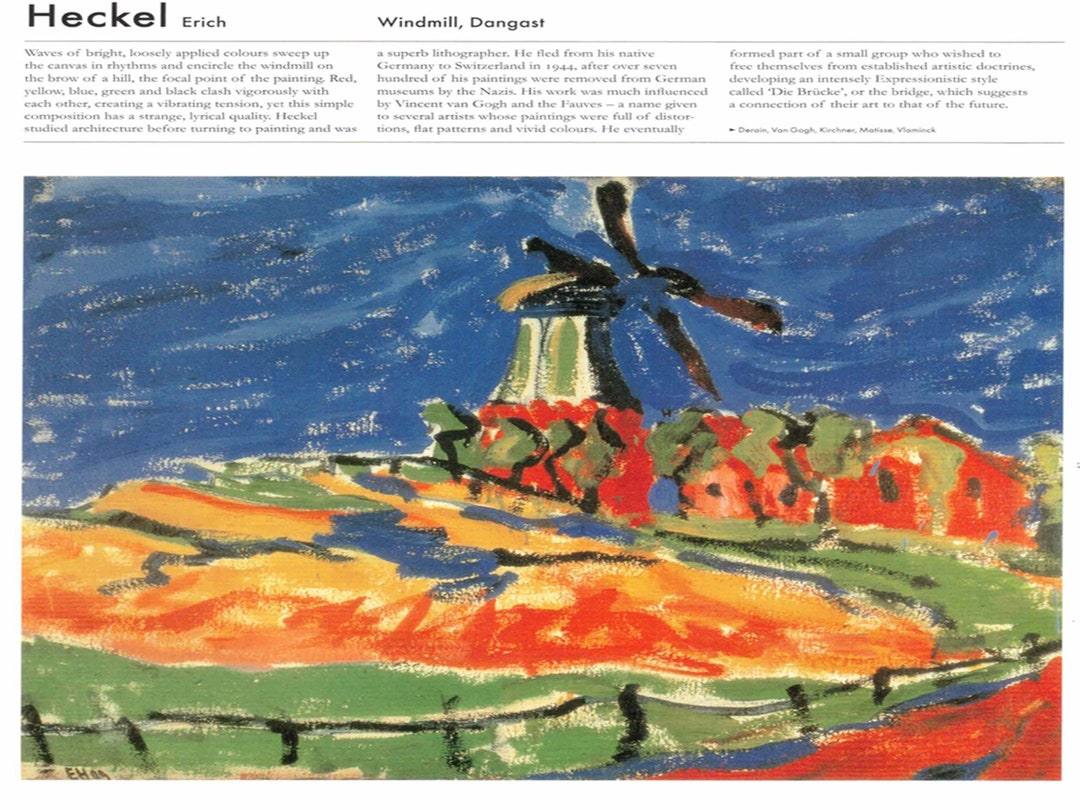 Erich Heckel: “windmill, Dangast", Extremely Rare Original Bookplate ...