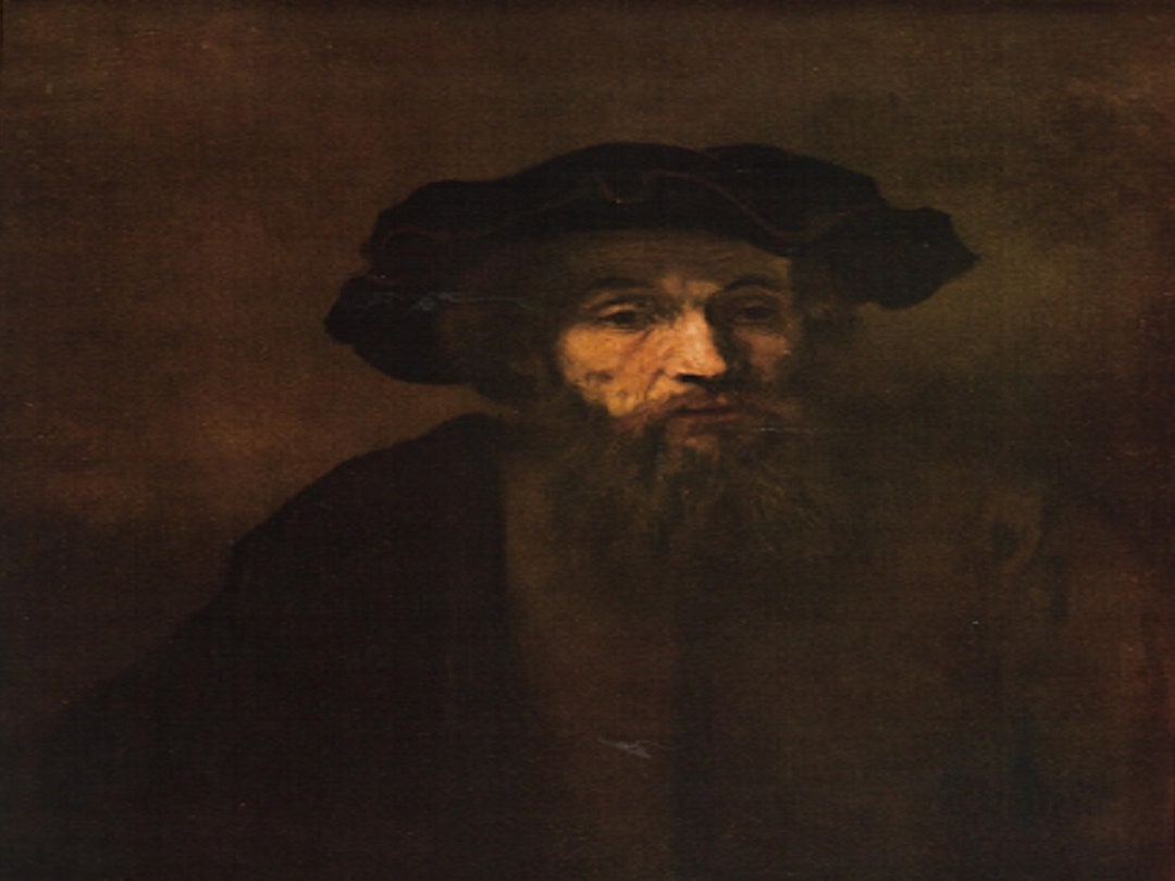 Rembrandt: “portrait of A Rabbi", Extremely Rare Vintage Bookplate ...