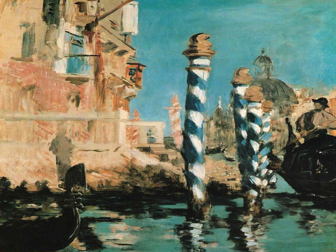 Edouard Manet: “grand Canal, Venice", Extremely Rare Vintage Bookplate ...