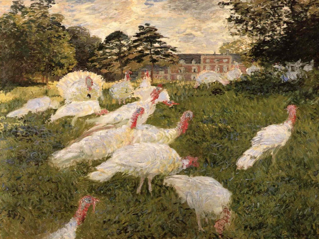 Claude Monet: turkeys, Extremely Rare Bookplate Print, Painting Circa ...