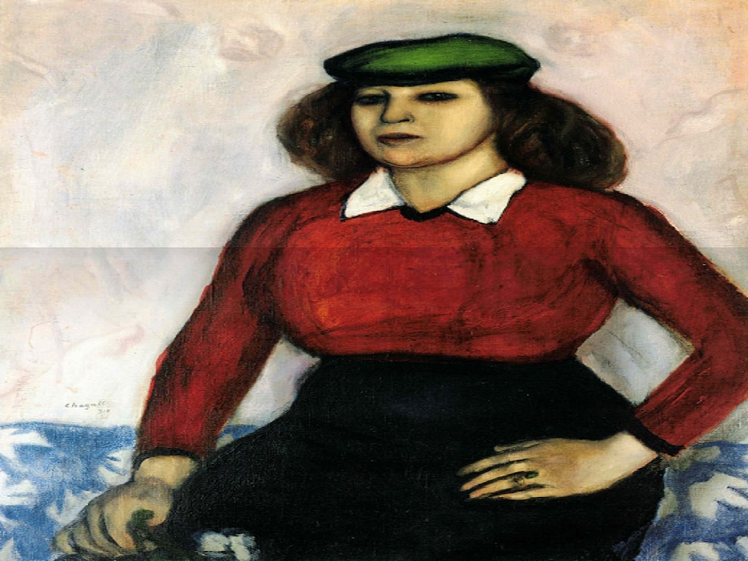 Marc Chagall: "woman in A Red Blouse" Extremely Rare Large Bookplate ...