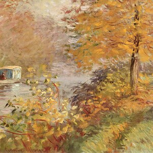 Claude Monet: “the Studio Boat", Very Rare Vintage Bookplate Print ...