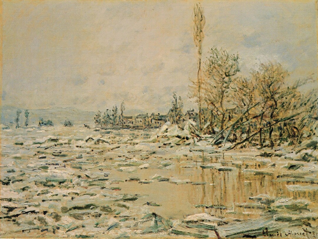 Claude Monet: the Break-up of the Ice, Very Rare Bookplate Print ...