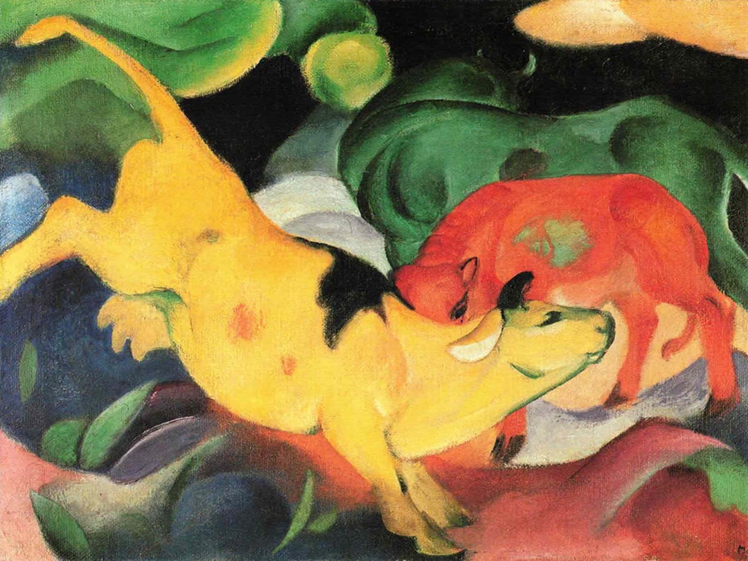 Franz Marc: “cows", Extremely Rare Vintage Bookplate Print, Painting ...