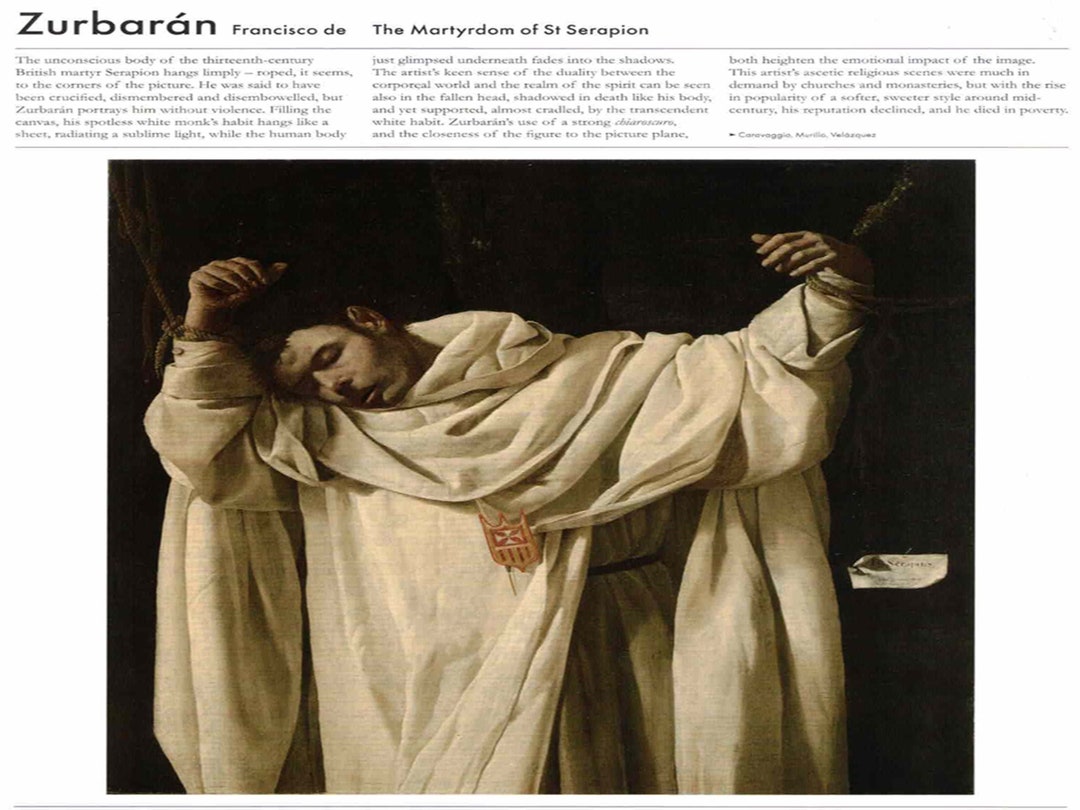 Francisco De Zurbaran: “the Martyrdom of St. Serapion", Extremely Rare ...
