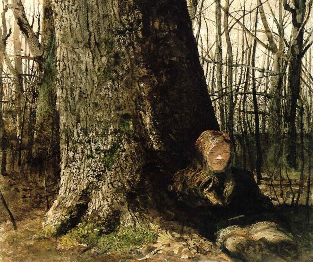 Andrew Wyeth: “seated by A Tree", Extremely Rare Vintage Bookplate ...