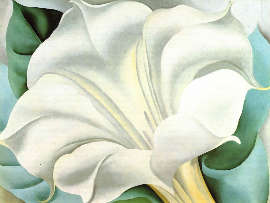 Georgia O’keeffe: "white Trumpet Flower", Extremely Rare Vintage ...