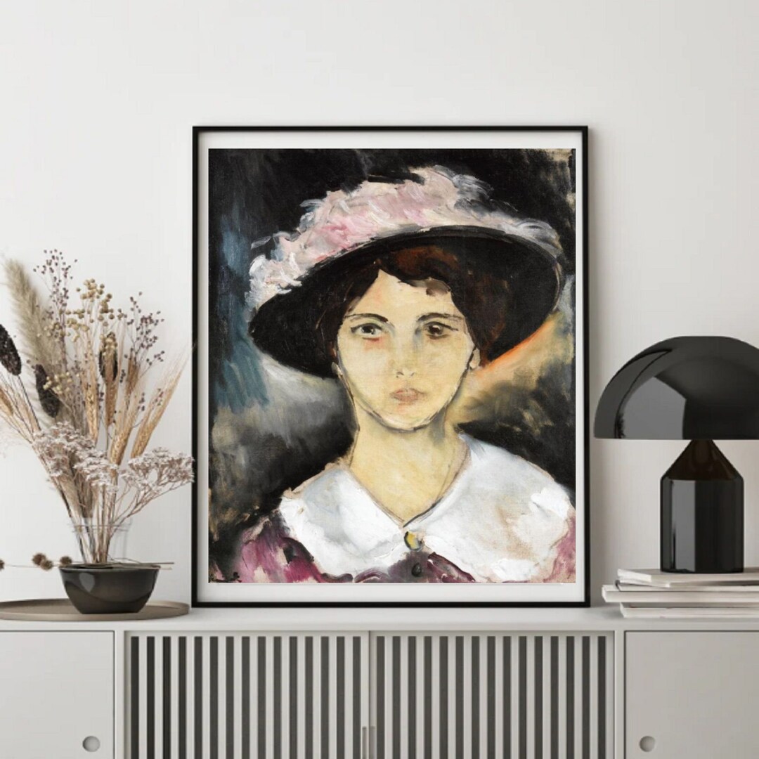 Giclée Fine Art Print "woman in A Pink Hat" by Maurice Vlamnick; Fine ...