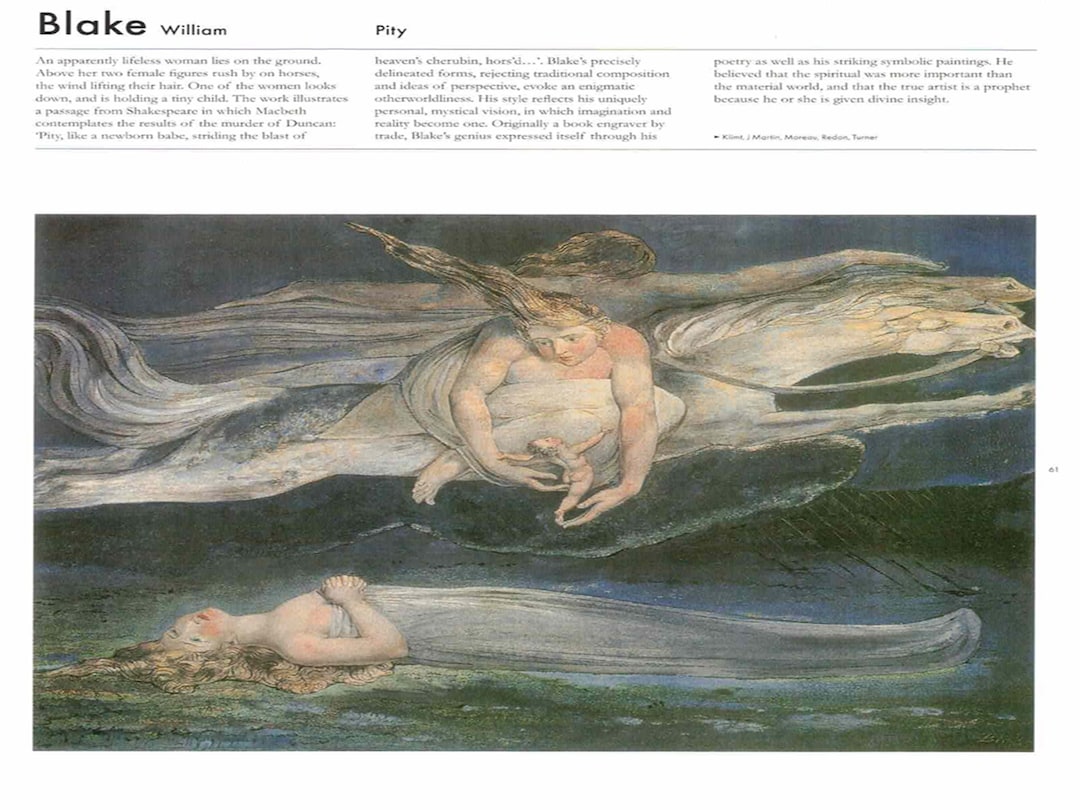 William Blake: “Pity", Extremely Rare Original Bookplate Print ...