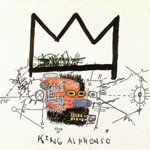 Jean-michel Basquiat: “king Alphonso", Extremely Rare Bookplate Print ...