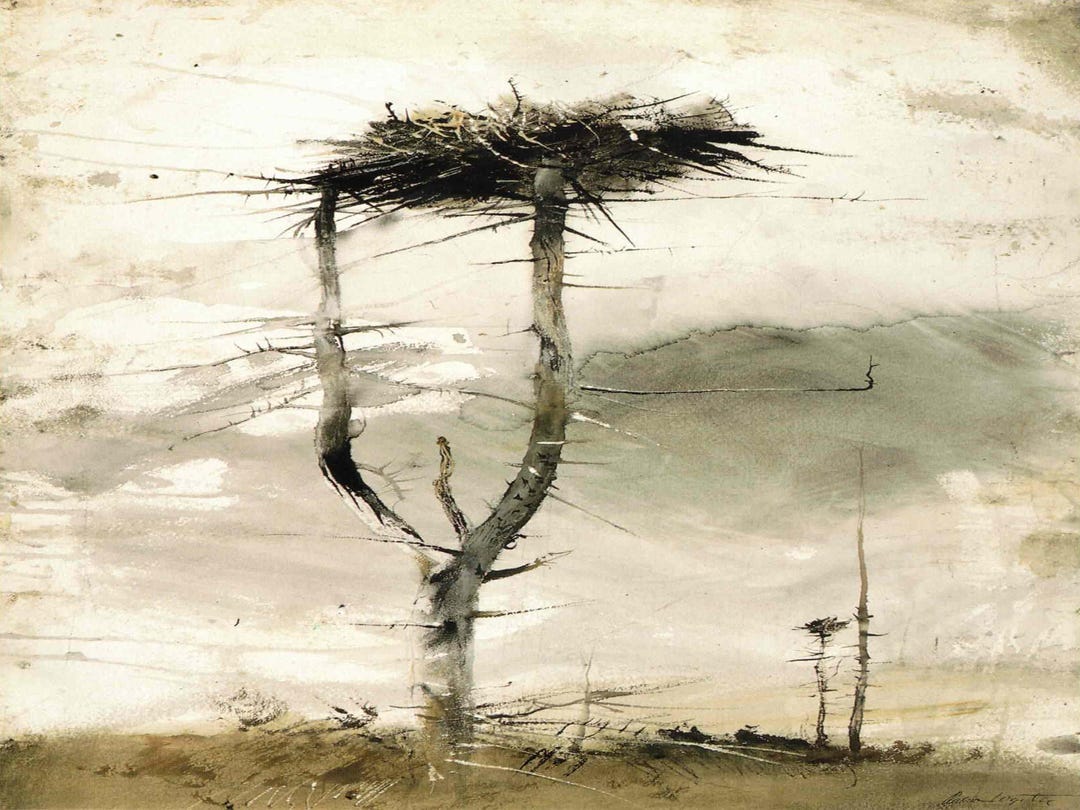 Andrew Wyeth: "untitled, 1954", Extremely Rare Vintage Bookplate Print ...