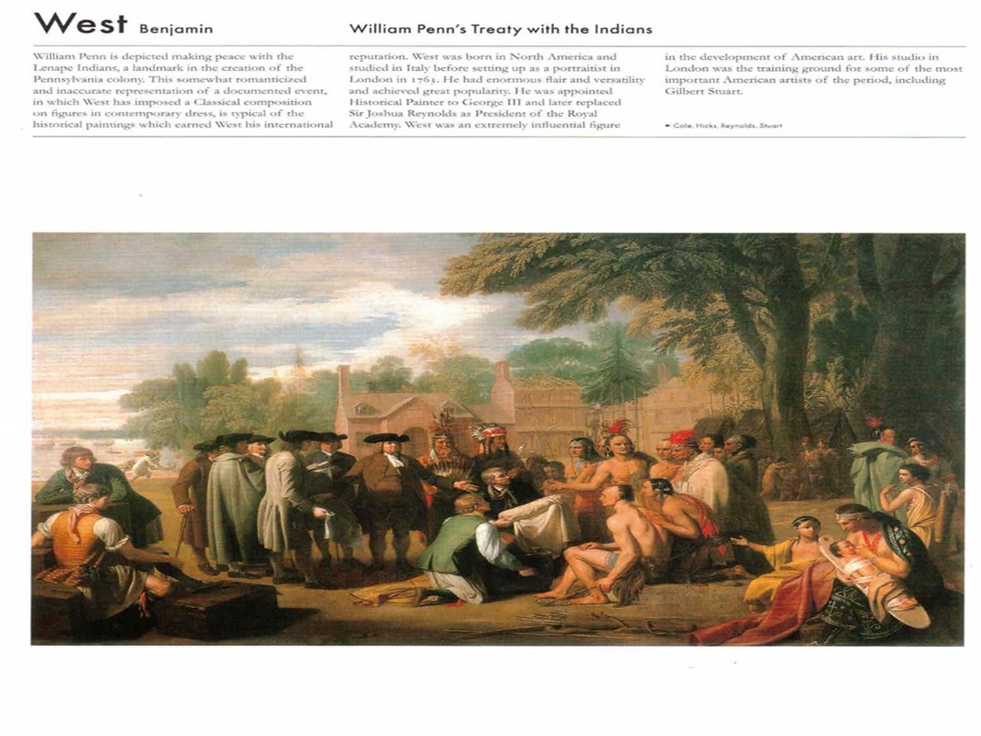 Benjamin West: “william Penn’s Treaty With the Indians", Extremely Rare ...