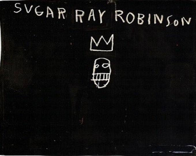 Jean-michel Basquiat: “sugar Ray Robinson", Extremely Rare Original ...