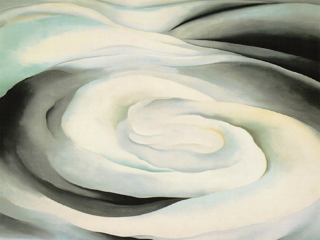 Georgia O'keeffe: “abstraction—white Rose II”, Extremely Rare Original ...