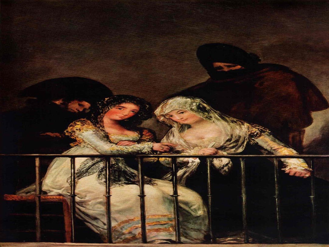 De Goya: "majas on the Balcony", Extremely Rare Vintage Bookplate Print ...