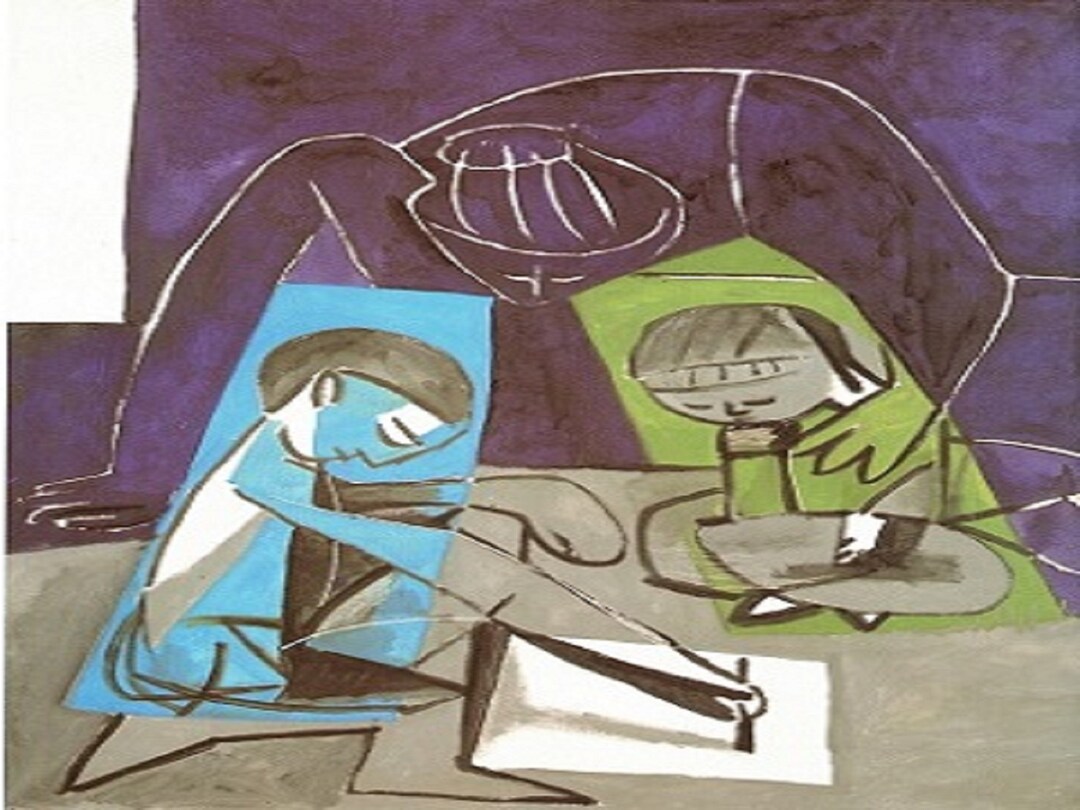 Pablo Picasso: claude Drawing Francoise and Paloma - Etsy