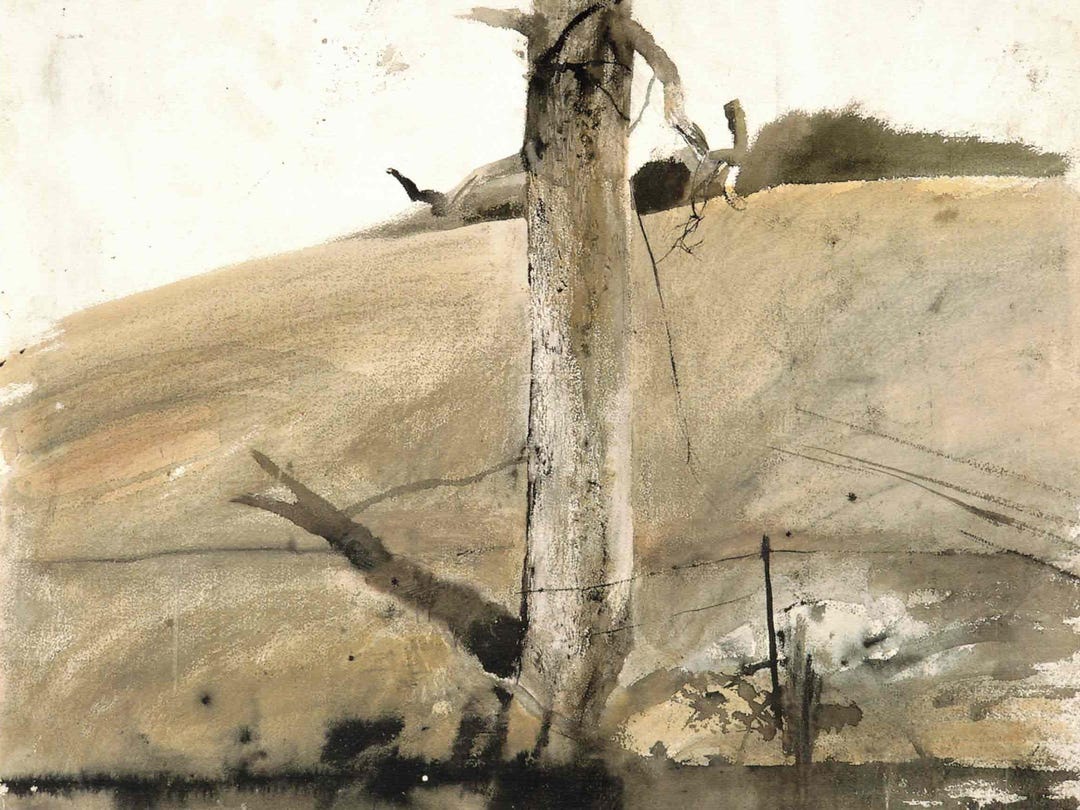 Andrew Wyeth: "untitled, 1957", Extremely Rare Vintage Bookplate Print ...