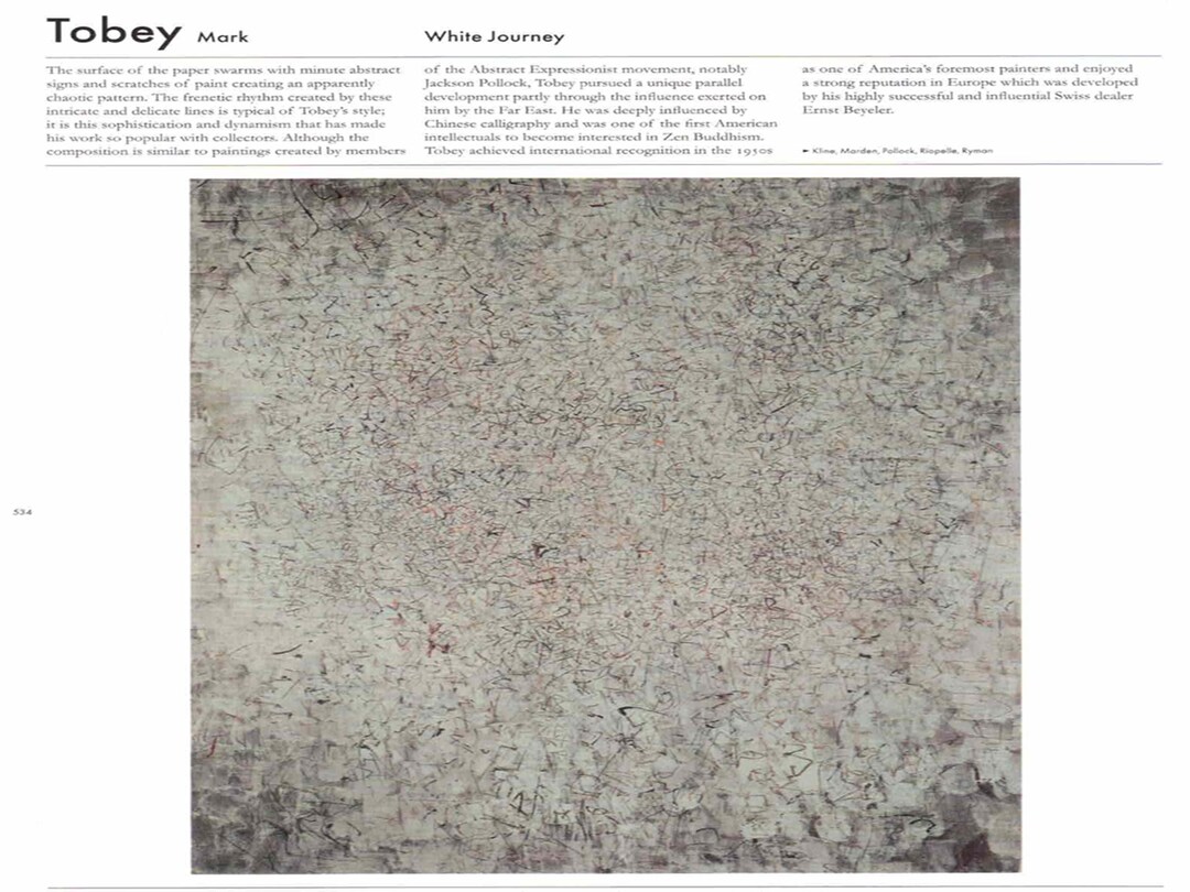 Mark Tobey: “white Journey", Extremely Rare Original Bookplate Print, Painting Circa 1956 ...