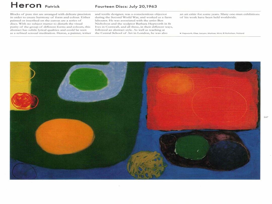 Patrick Heron fourteen Discs: July 20, 1963, Extremely Rare Original ...