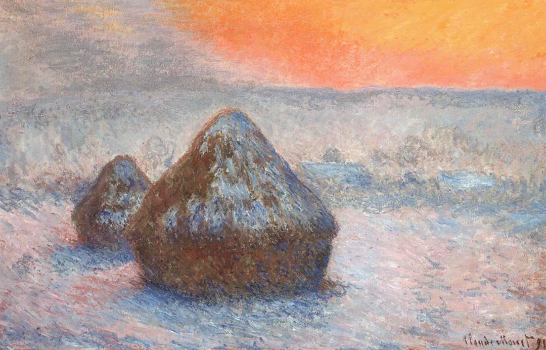 Claude Monet: “wheatstacks, Snow Effect", Extremely Rare Vintage ...