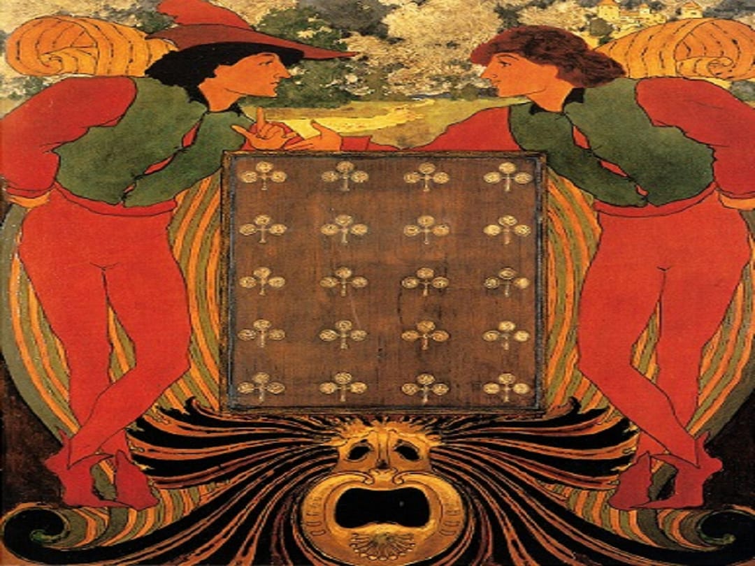 Maxfield Parrish: bulletin Board for Mask and Wig Club, Extremely Rare ...