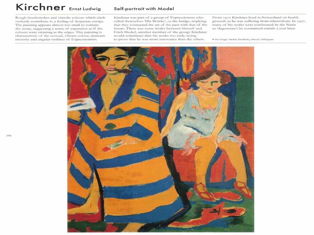 Ernst Kirchner: self-portrait With Model Extremely - Etsy