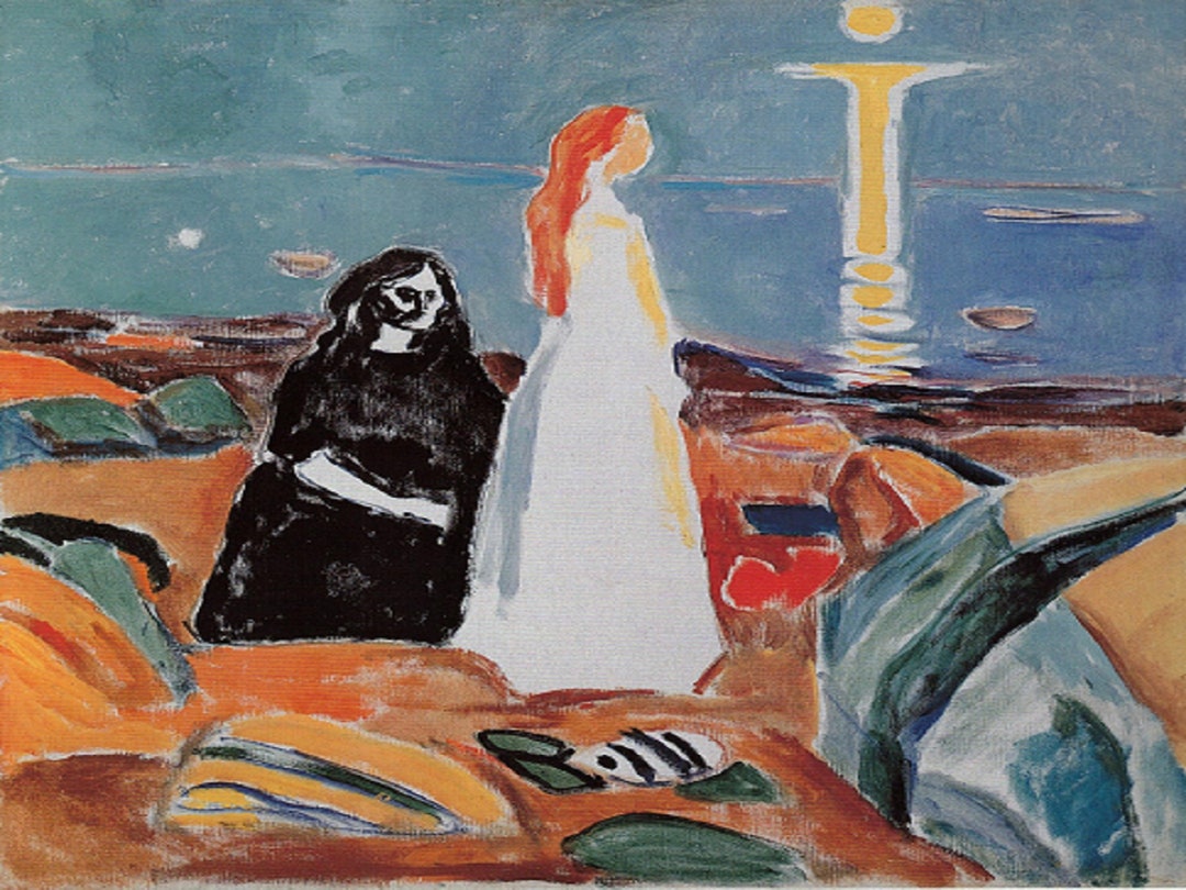 Edvard Munch: "two Women on the Shore", Extremely Rare Original ...
